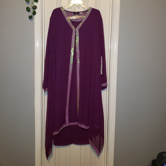 Ashro | Pants & Jumpsuits | Purple 3pc Sequin Pant Set | Poshmark